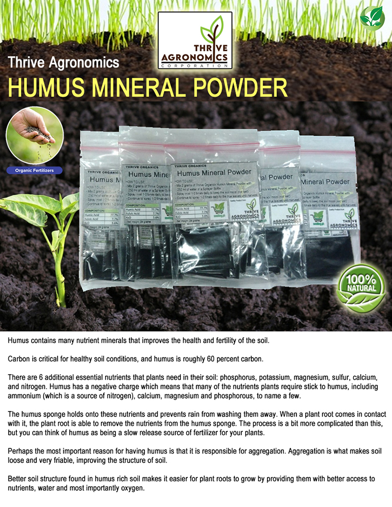 Thrive Organics Humus Mineral Powder (HMP) 24 Grams - Soil Ph